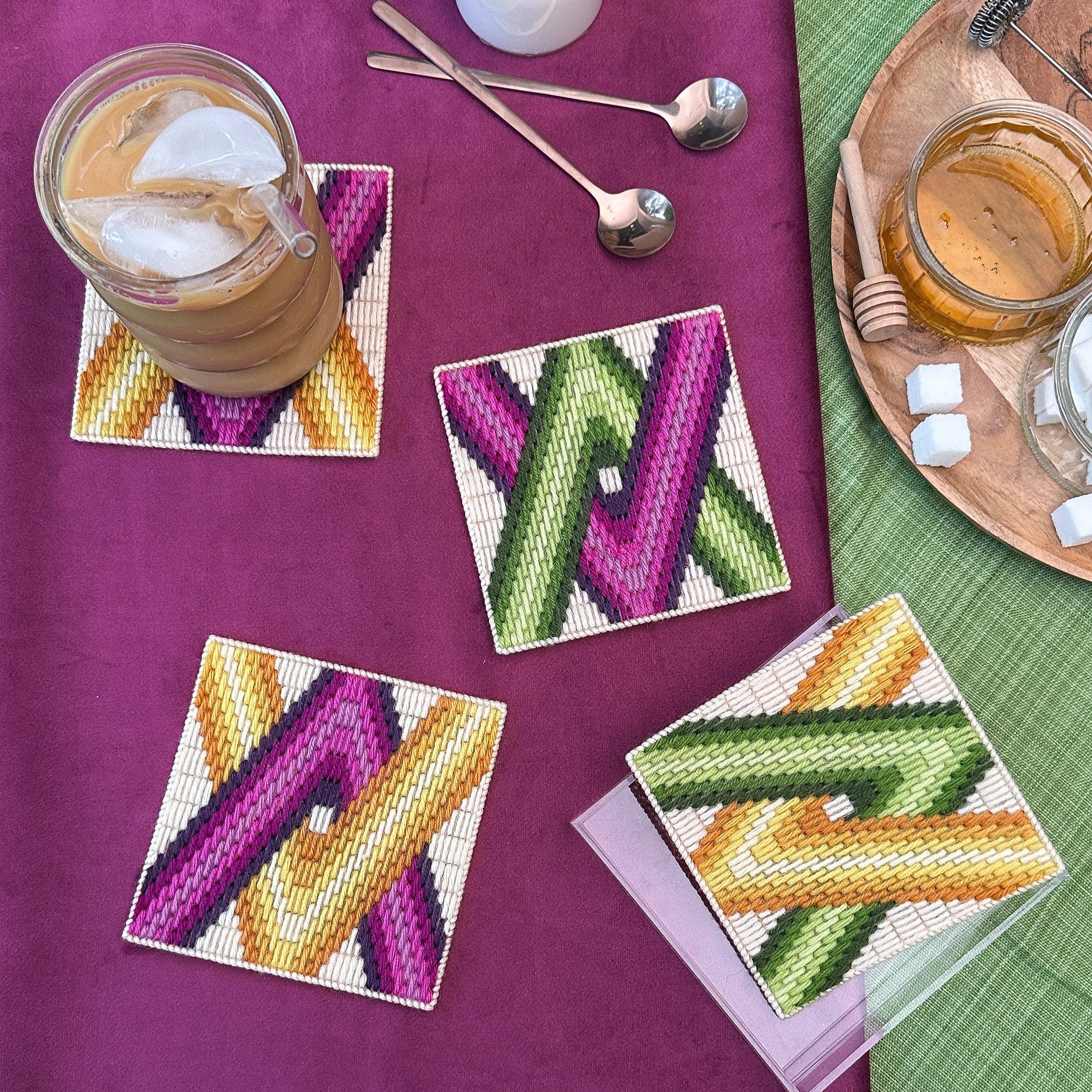 Interlock Coaster Set – Hello Bargello